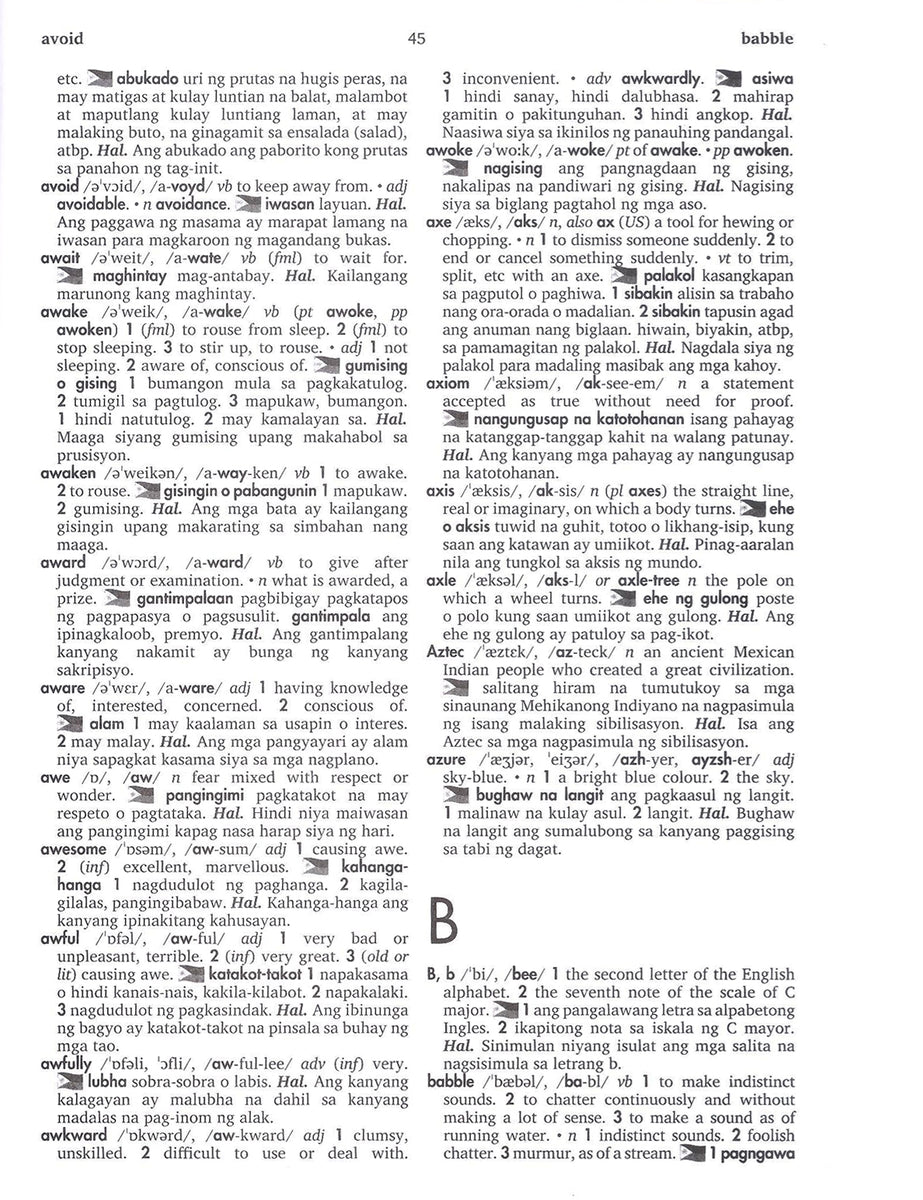 THE OFFICIAL WEBSTER'S ENGLISH-FILIPINO DICTIONARY with THESAURUS ...