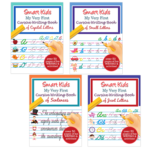 SMART KIDS MY VERY FIRST CURSIVE WRITING BOOK SET OF 4 (SMALL,JOINT,CA ...